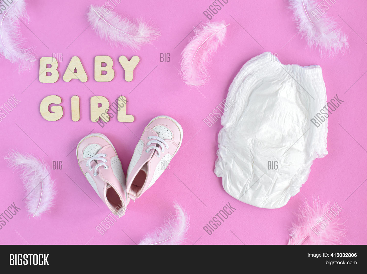 Baby Diaper On Pink Image & Photo (Free Trial) | Bigstock