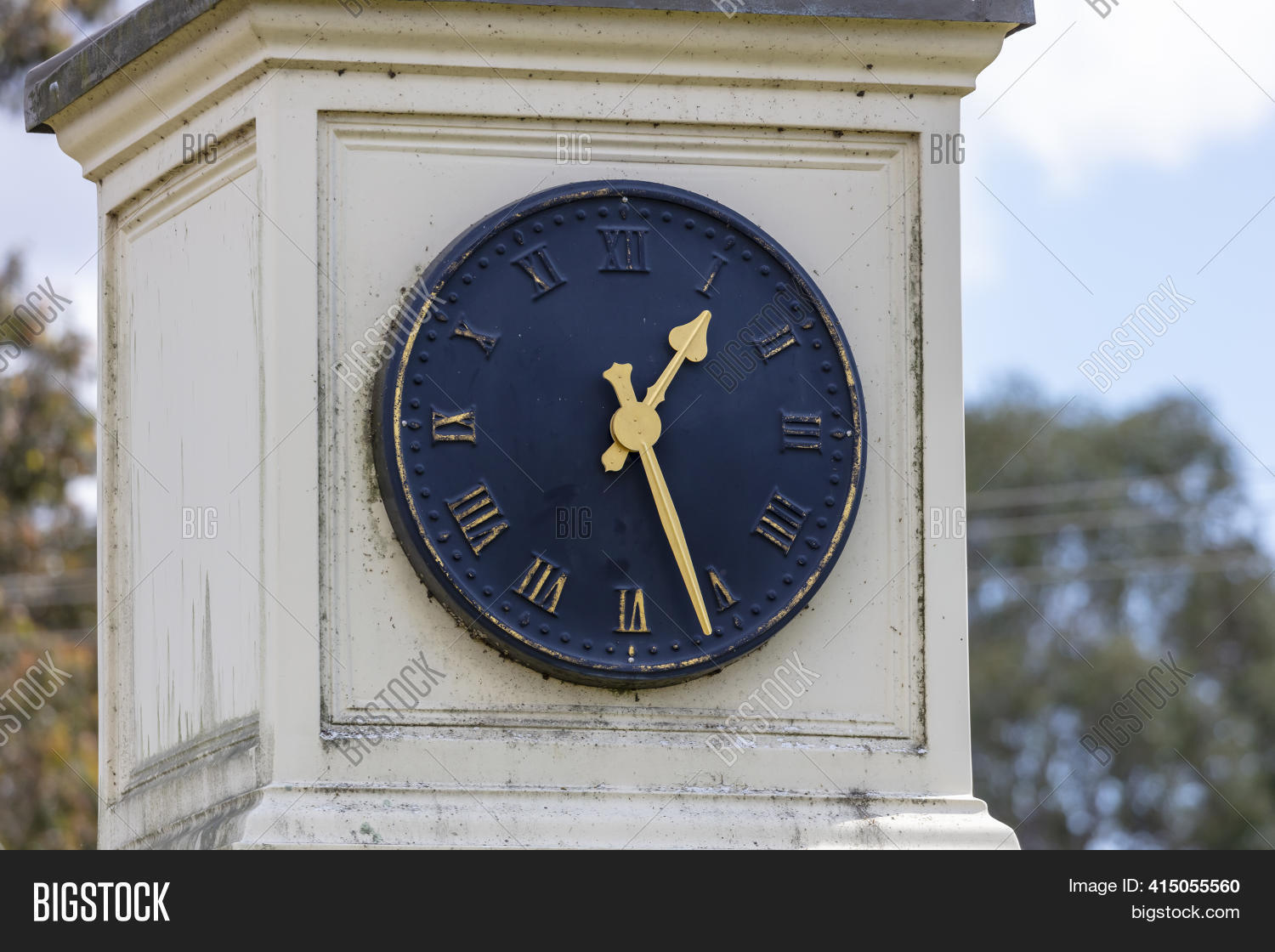 Old Blue Outdoor Clock Image & Photo (Free Trial) | Bigstock