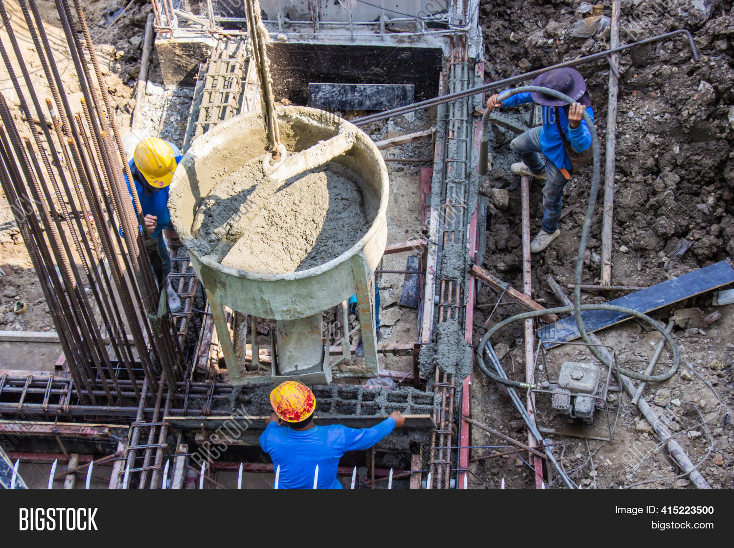 Worker Pouring Cement Image & Photo (Free Trial) | Bigstock