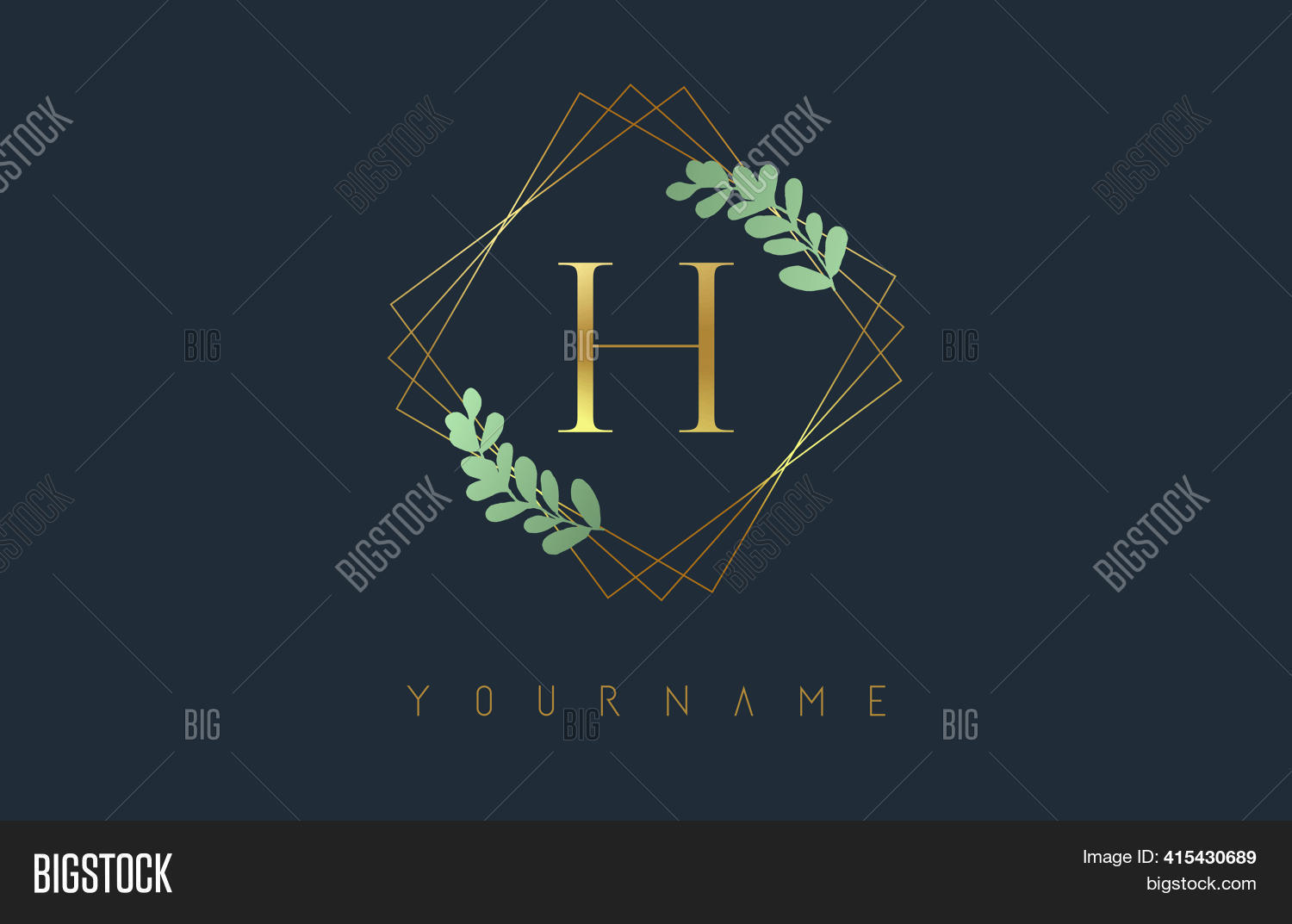 Golden Letter H Logo Vector & Photo (Free Trial) | Bigstock