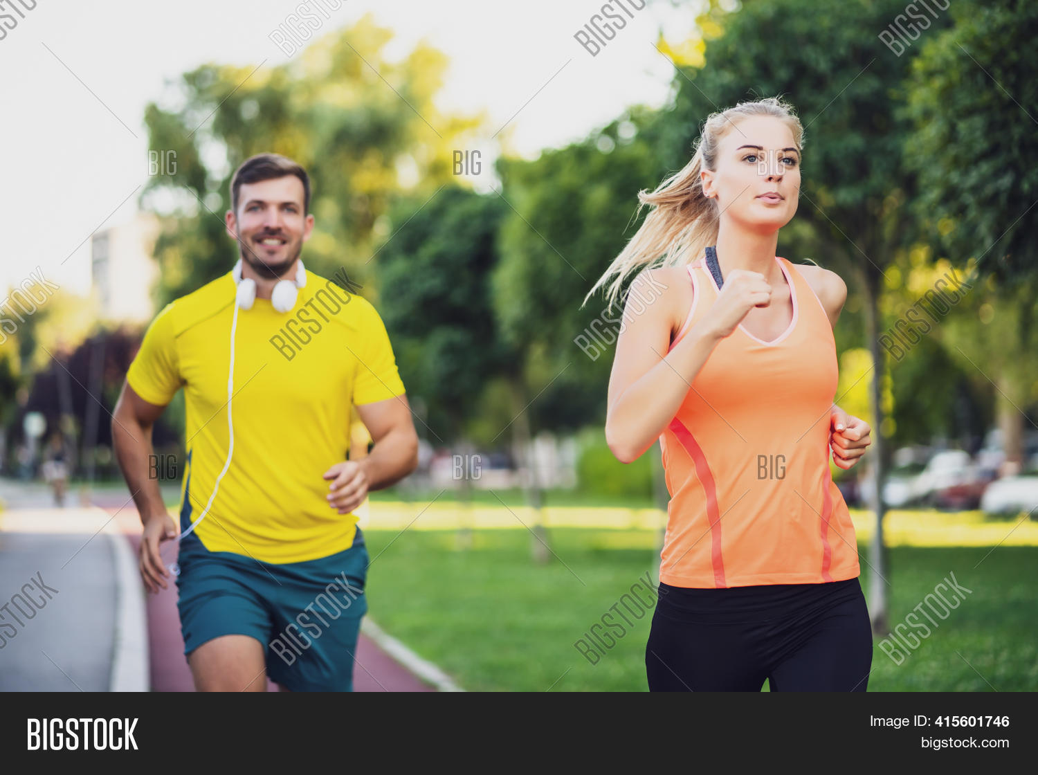 Young Couple Jogging Image & Photo (Free Trial) | Bigstock
