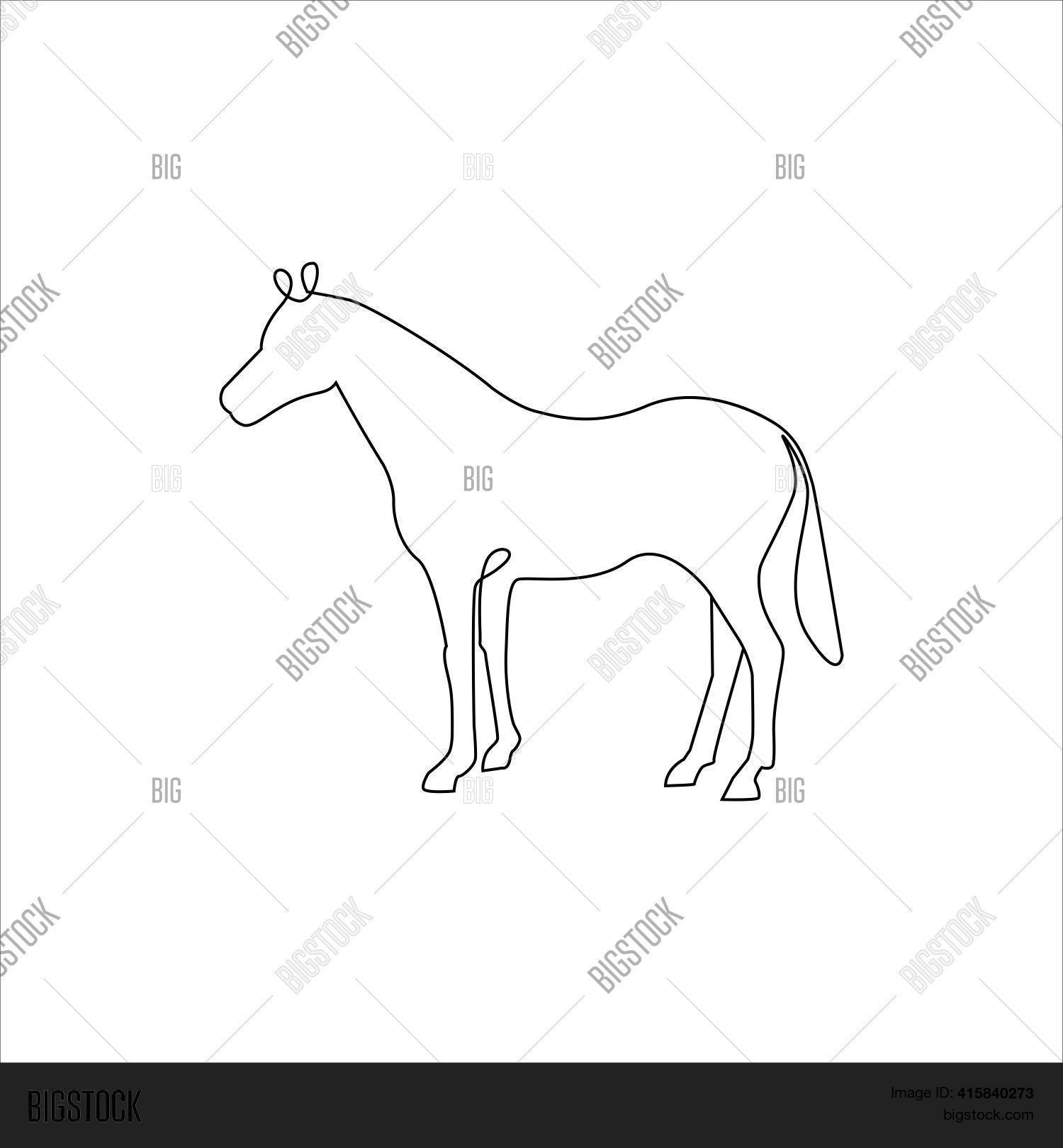 One Line Horse Vector & Photo (Free Trial) | Bigstock