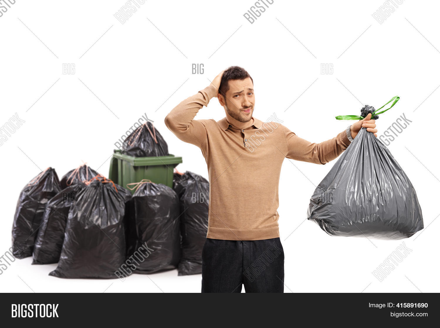 Man Garbage Bag Image & Photo (Free Trial) | Bigstock