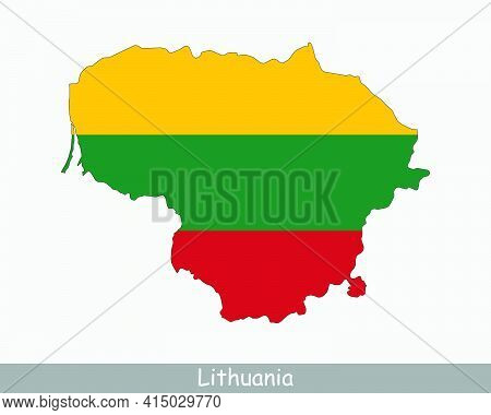 Lithuania Map Flag. Vector & Photo (Free Trial) | Bigstock