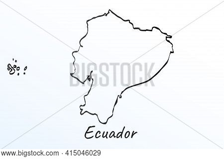 Hand Draw Map Ecuador Vector & Photo (Free Trial) | Bigstock