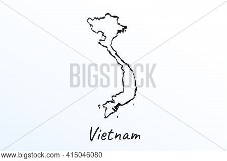 Hand Draw Map Vietnam Vector & Photo (Free Trial) | Bigstock