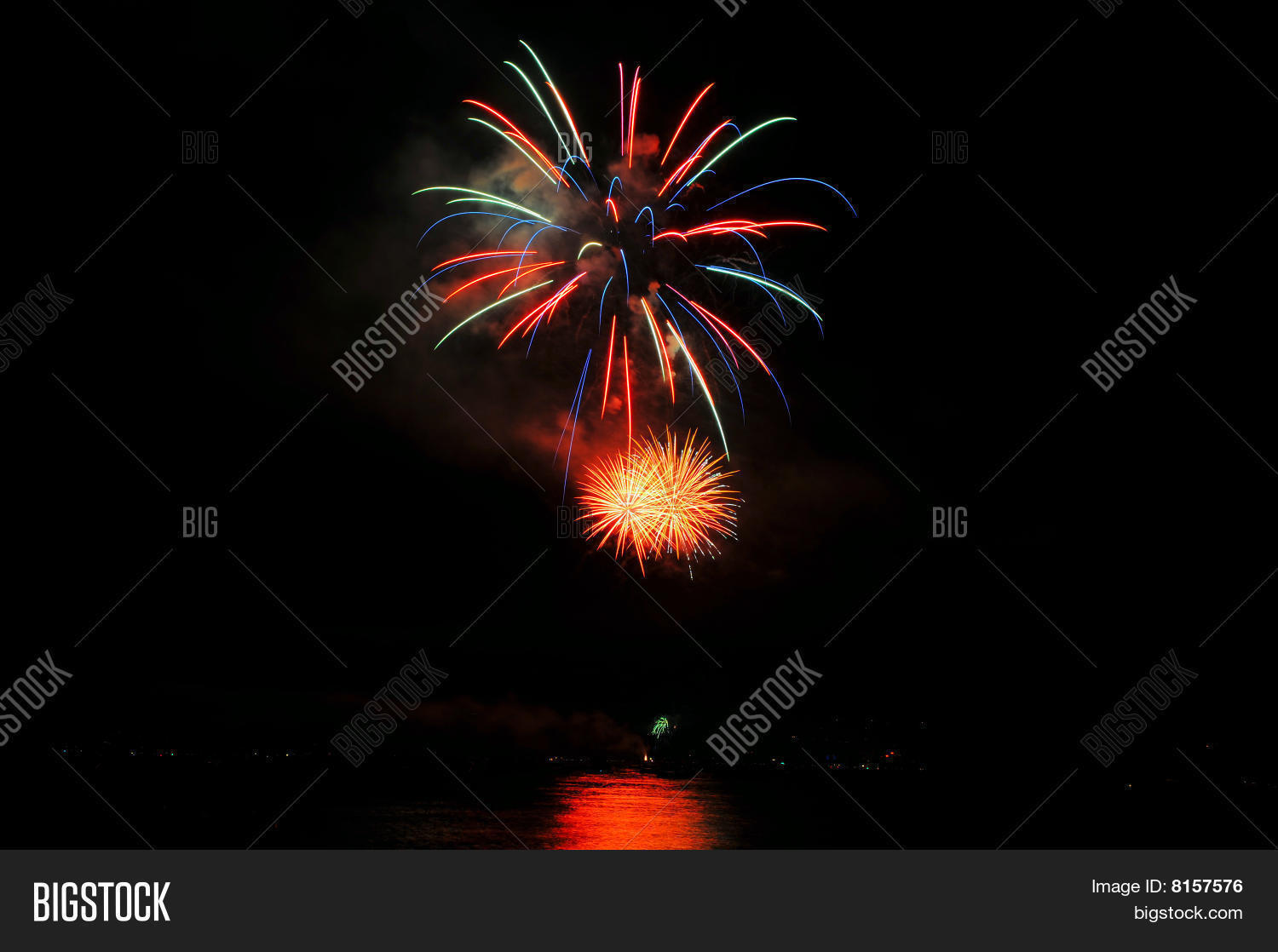 Red Green Fireworks Image & Photo (Free Trial) | Bigstock
