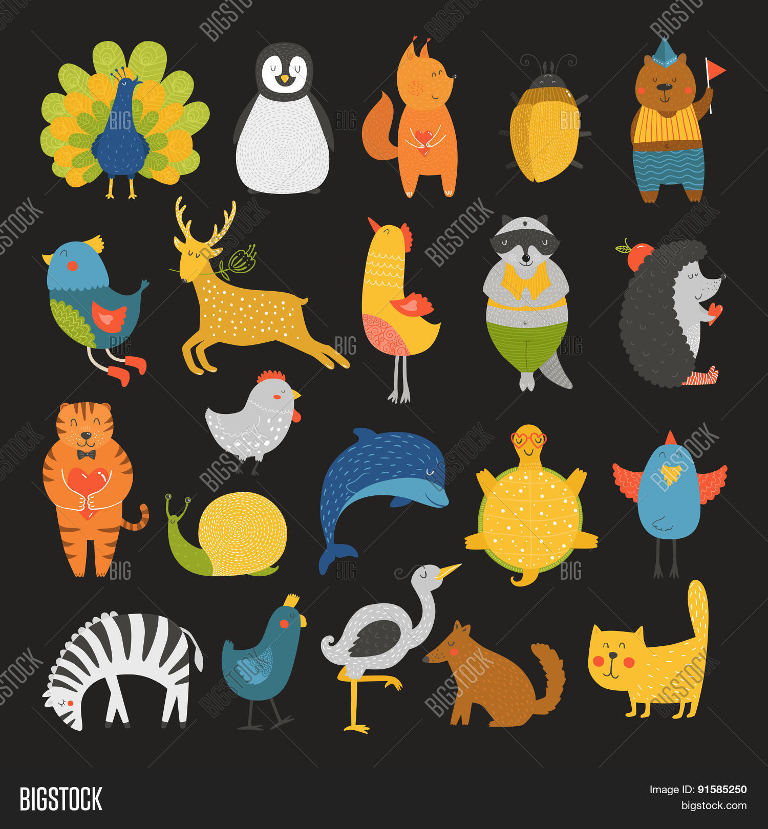 Cute Animals Vector & Photo (Free Trial) | Bigstock