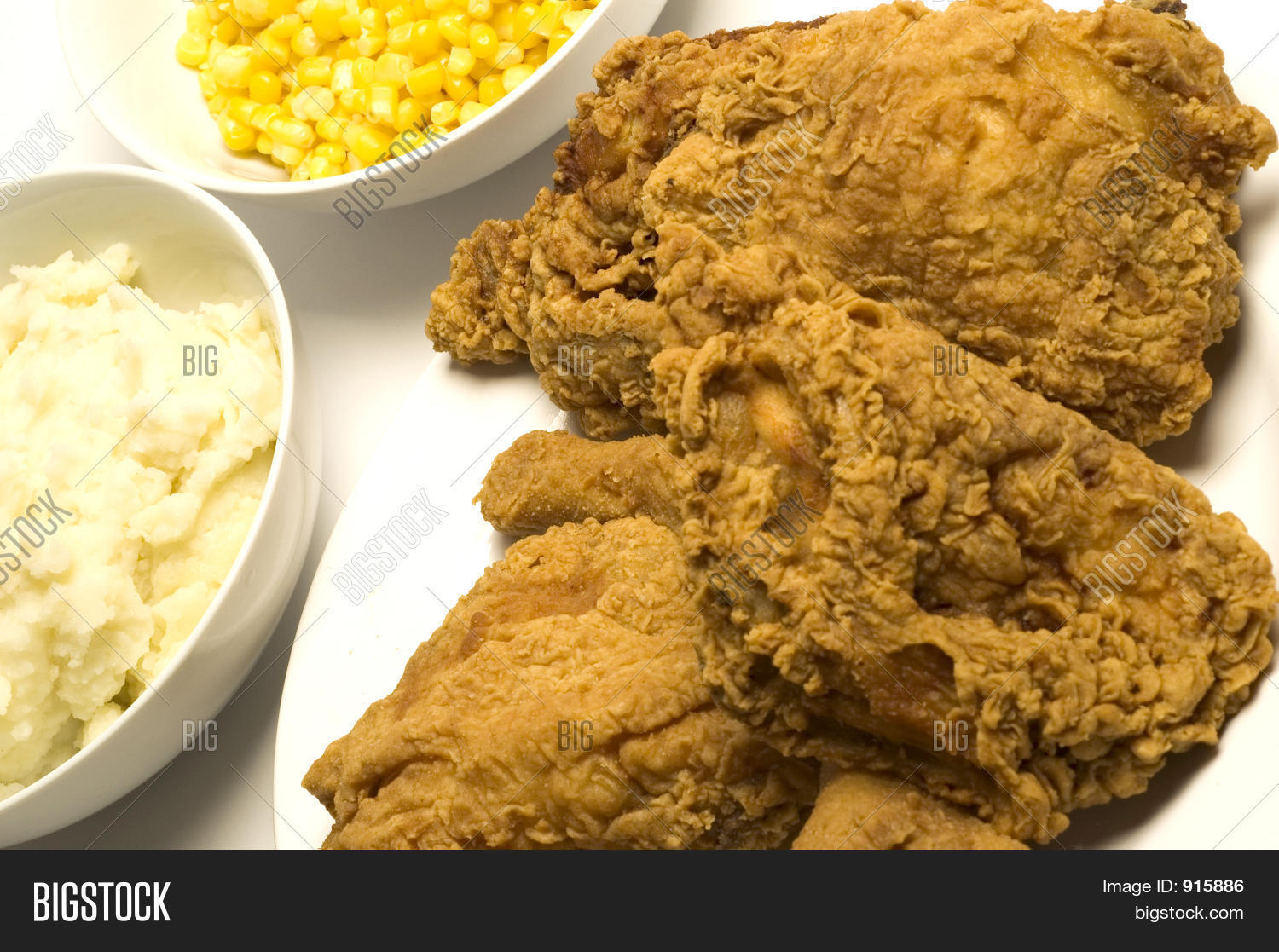 Fried Chicken Dinner Image & Photo (Free Trial) | Bigstock