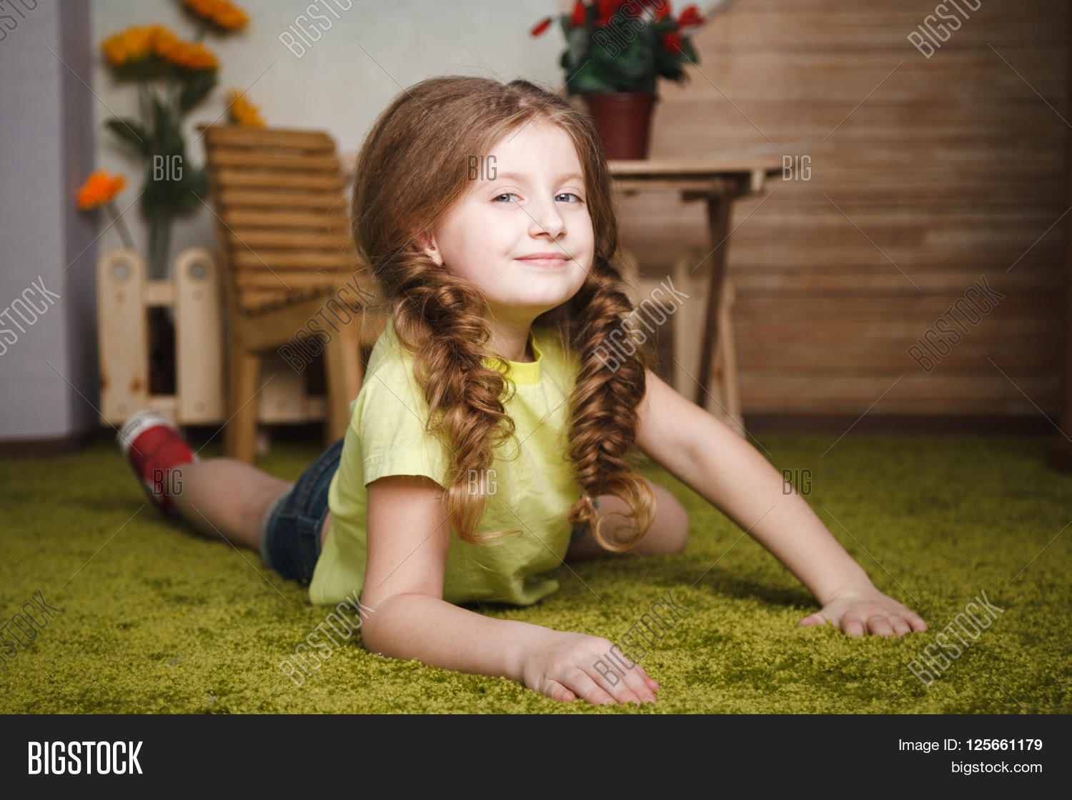 Little Girl Lie On Image & Photo (Free Trial) | Bigstock