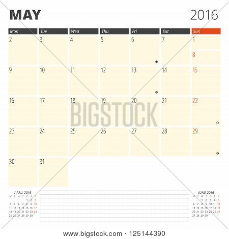 Calendar Template May Vector & Photo (Free Trial) | Bigstock