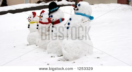 Snowmen Family Four - Image & Photo (Free Trial) | Bigstock