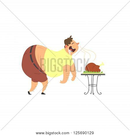 Fat Guy Drooling Over Vector & Photo (Free Trial) | Bigstock