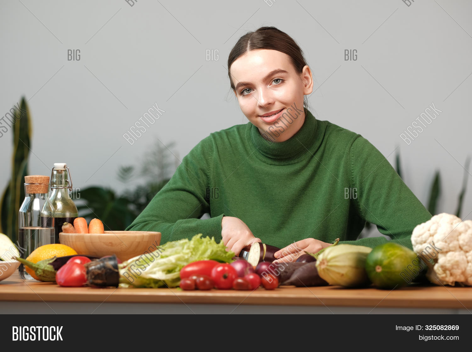 Vegan Girl Green Image & Photo (Free Trial) | Bigstock
