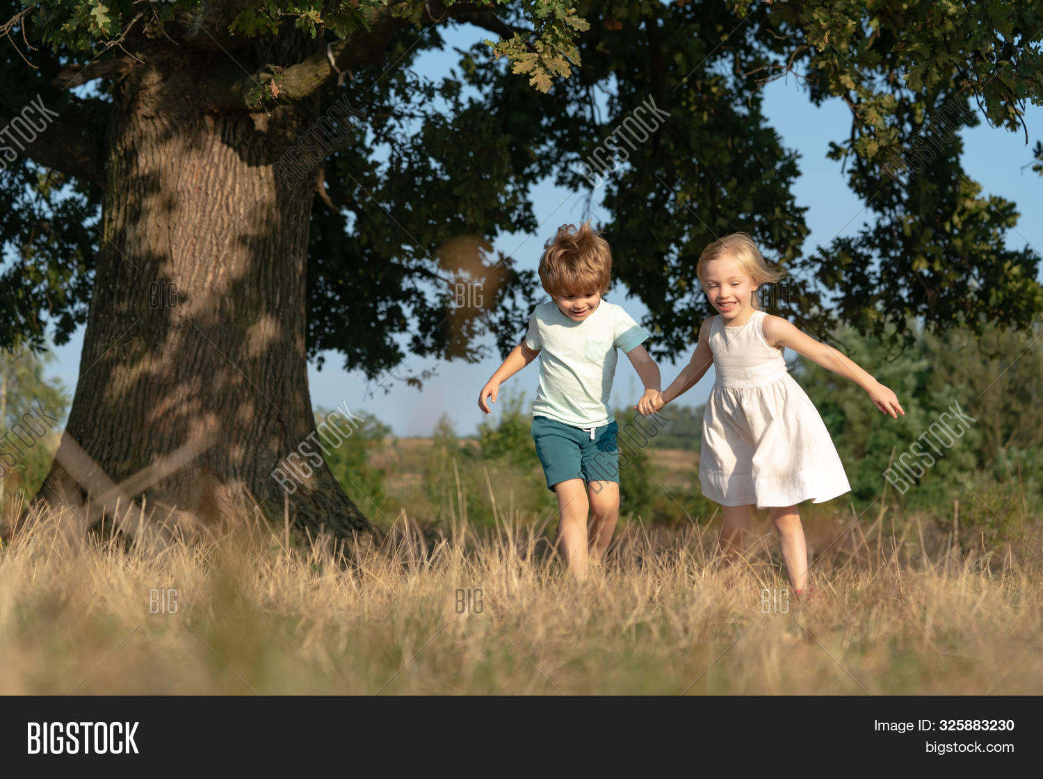 Children Run On Field Image & Photo (Free Trial) | Bigstock