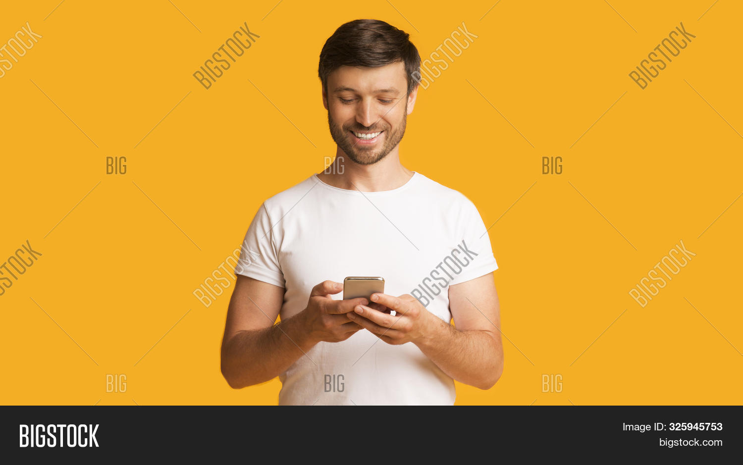 Mobile App. Happy Man Image & Photo (Free Trial) | Bigstock