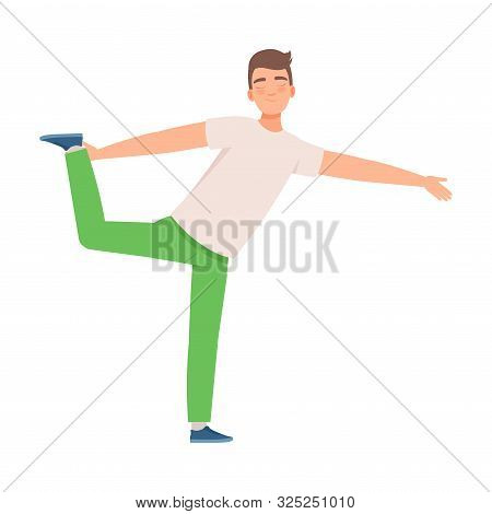 Man Stands On One Leg Vector & Photo (Free Trial) | Bigstock