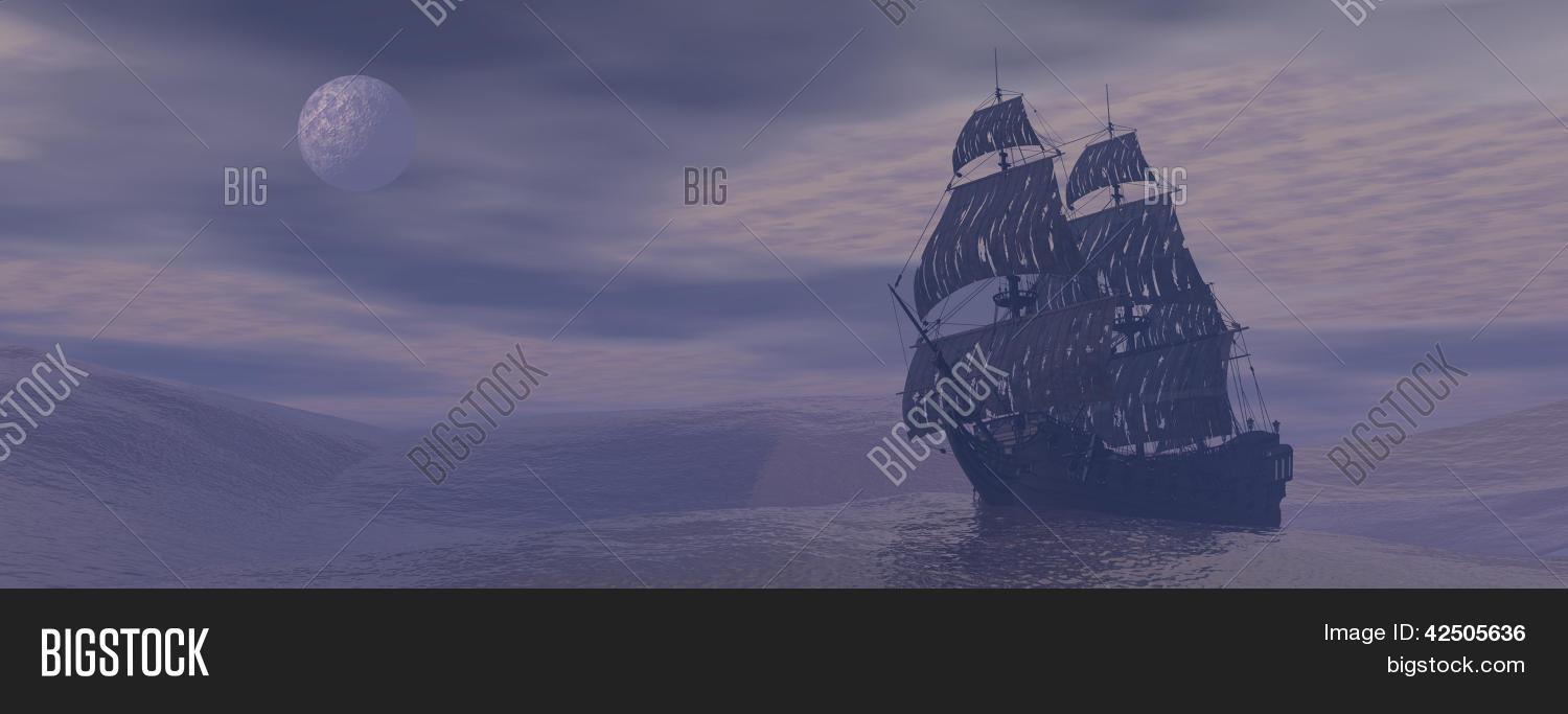 Ghost Boat By Night - Image & Photo (Free Trial) | Bigstock