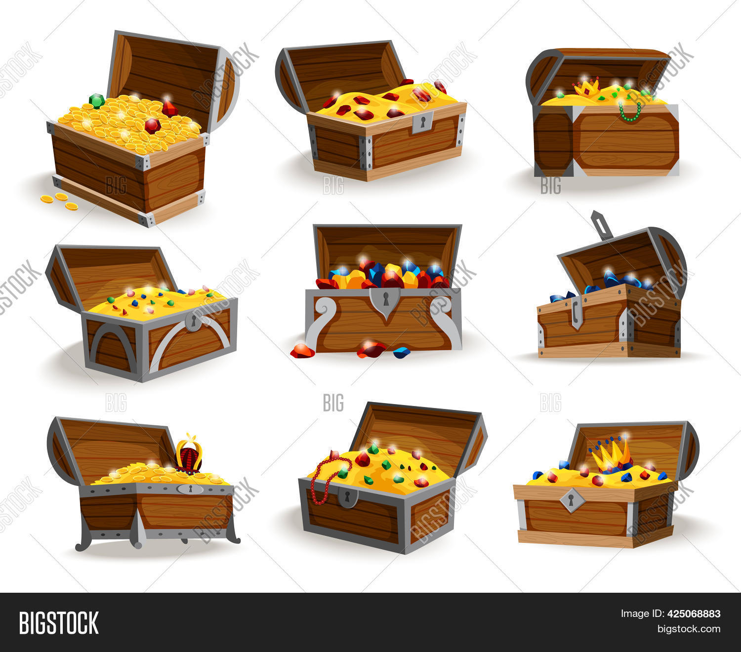 Candy Filled Treasure Chest Cartoon