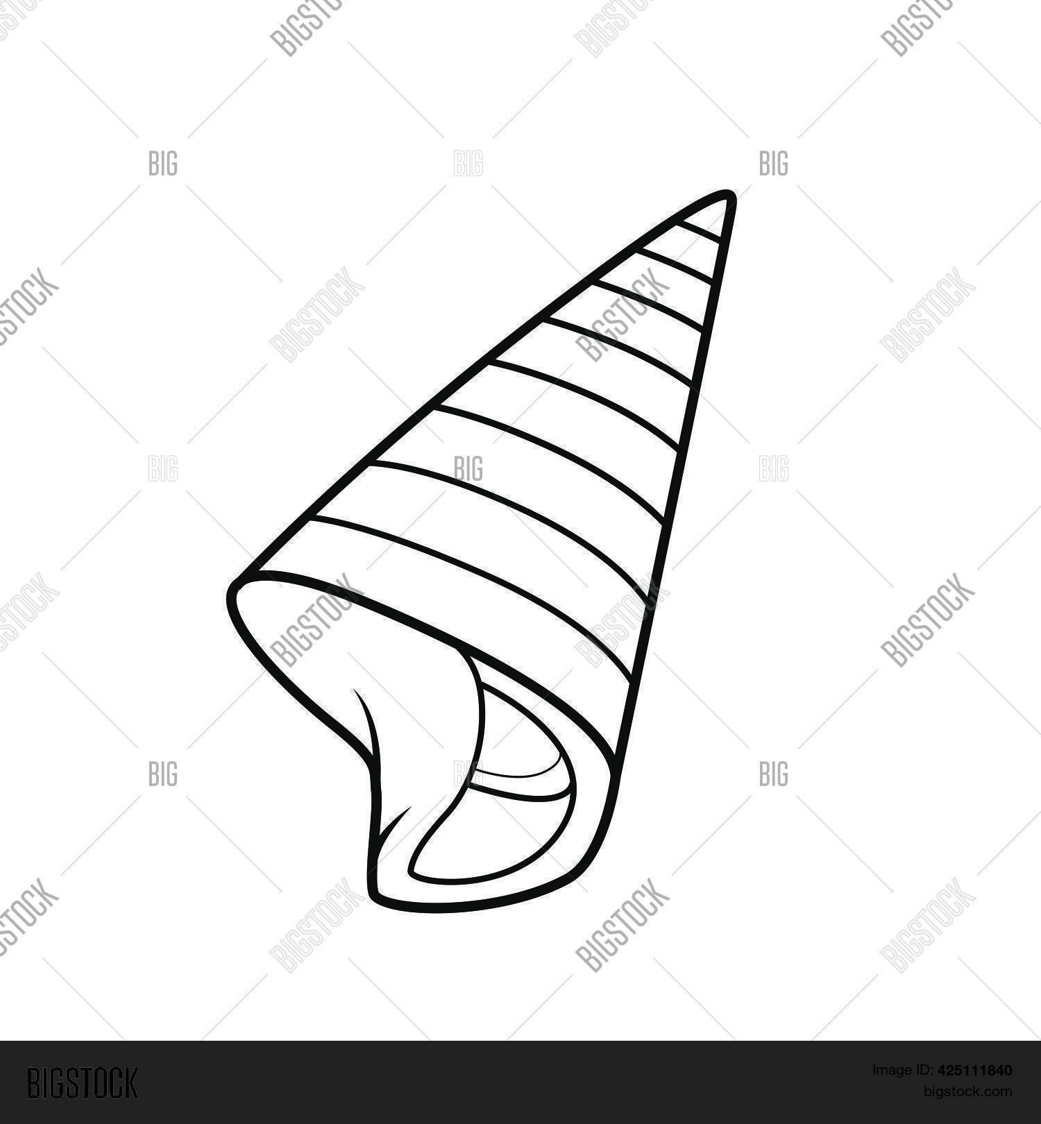 Spiky Cone Shell Clam Vector & Photo (Free Trial) | Bigstock