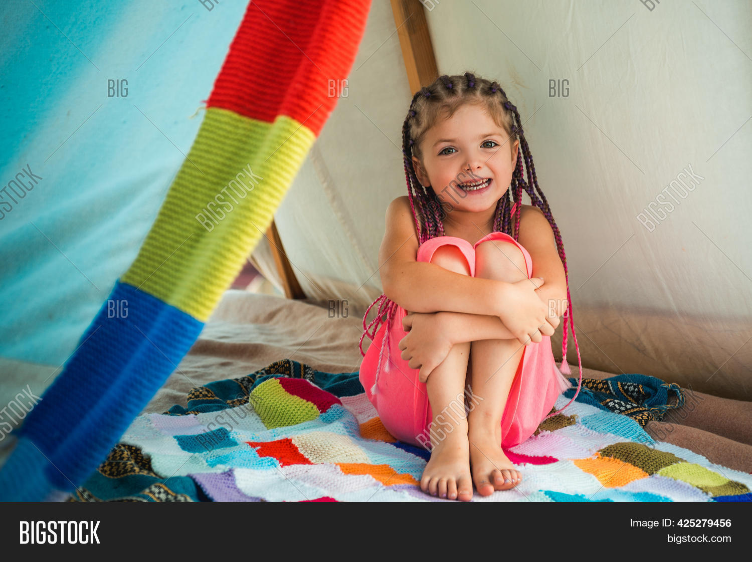 Girl Playing Tent. Image & Photo (Free Trial) | Bigstock