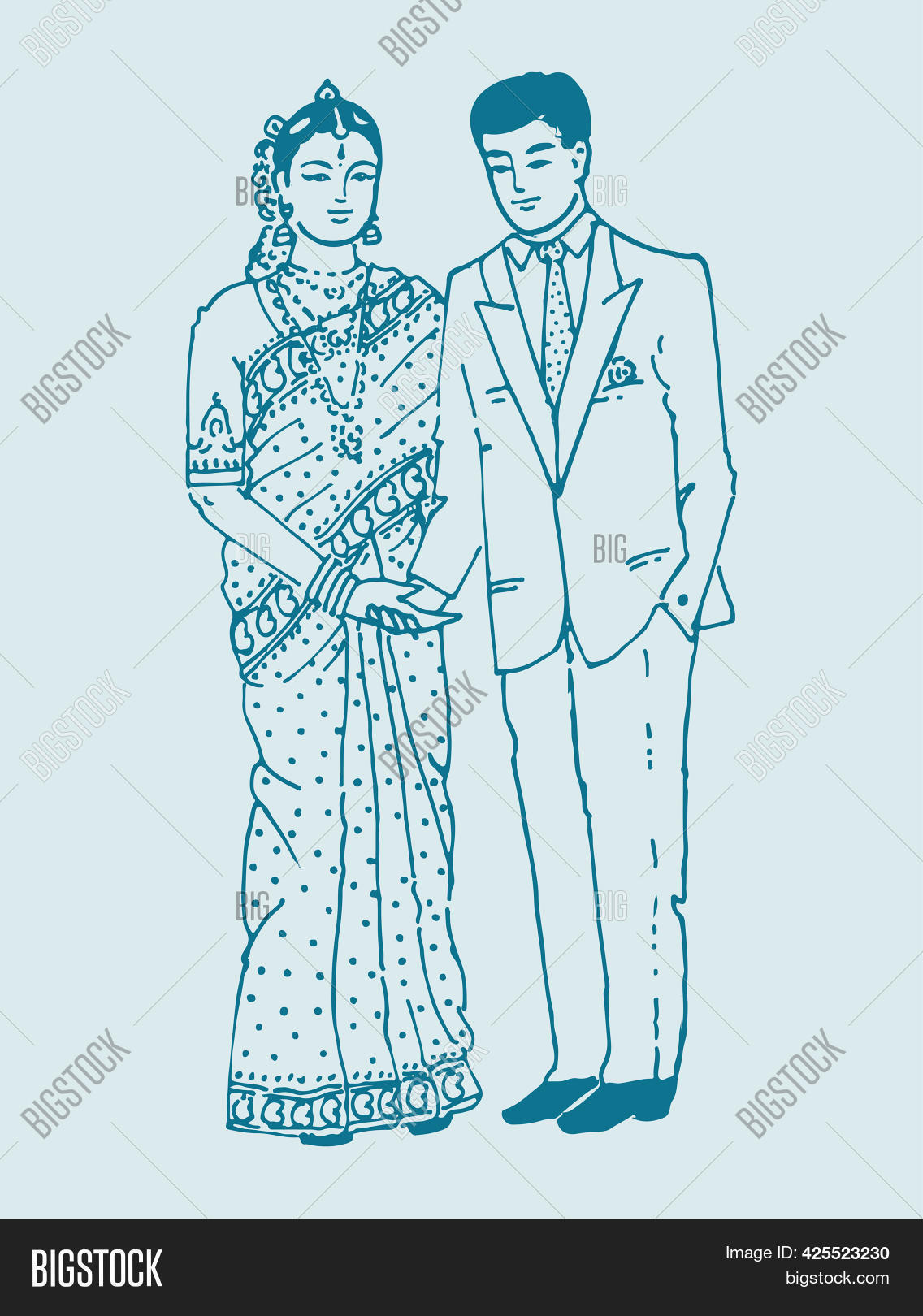 Sketch Indian Wedding Image & Photo (Free Trial) | Bigstock