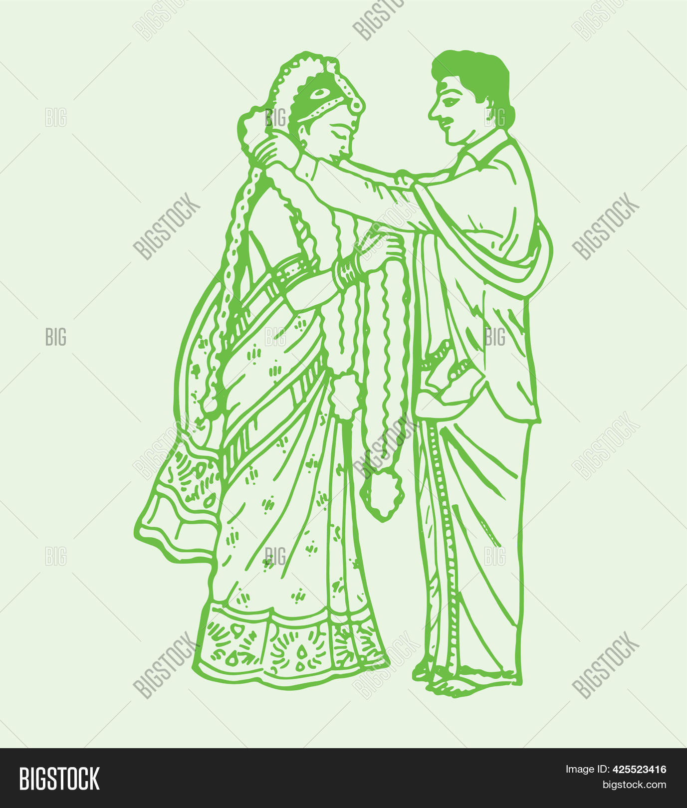 Sketch Indian Wedding Image & Photo (Free Trial) | Bigstock