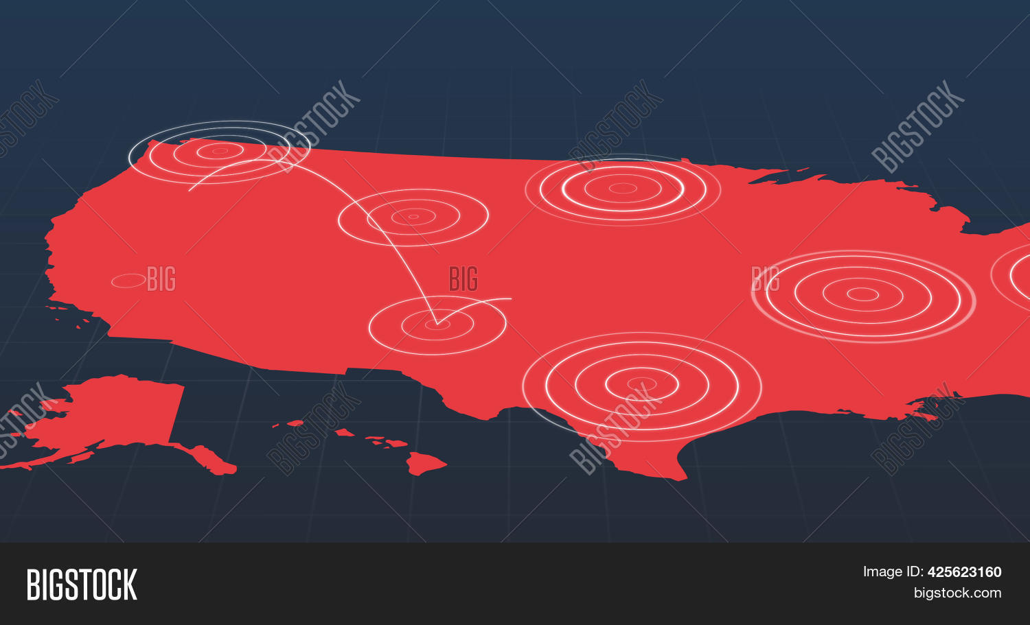 Red Map Radiating Image & Photo (Free Trial) | Bigstock