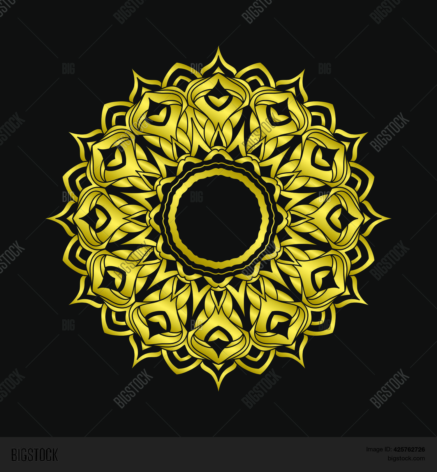 Golden Mandala Frame Vector & Photo (Free Trial) | Bigstock