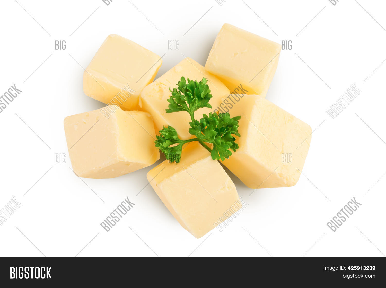 Butter Cubes Isolated Image & Photo (Free Trial) | Bigstock