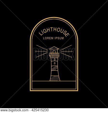 Lighthouse Badge Logo Vector & Photo (Free Trial) | Bigstock