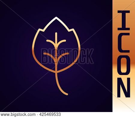 Gold Line Leaf Icon Vector & Photo (Free Trial) | Bigstock