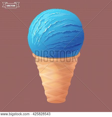Blue Soft Ice Cream Vector & Photo (Free Trial) | Bigstock