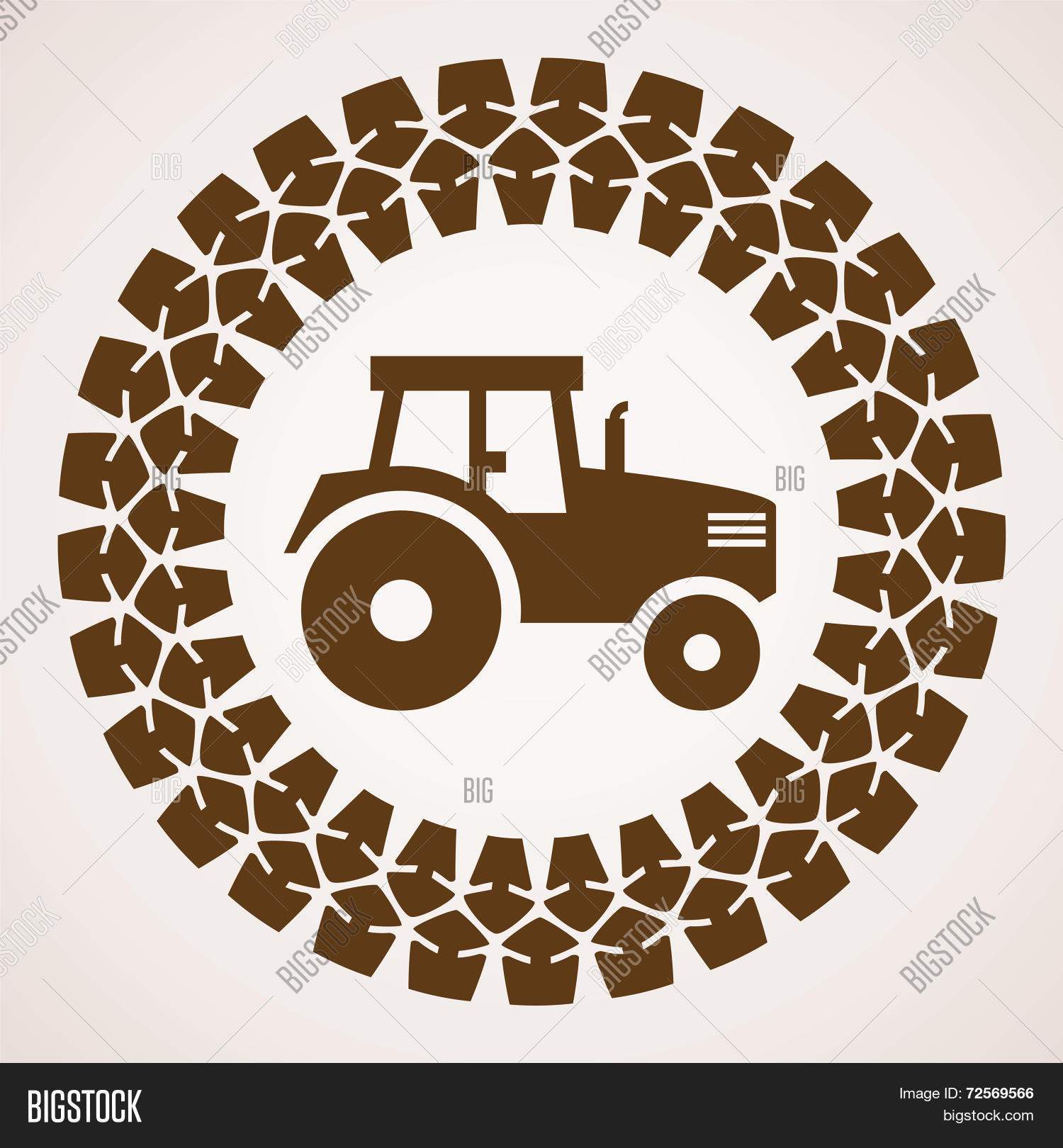 Vector Design Tractor Vector & Photo (Free Trial) | Bigstock