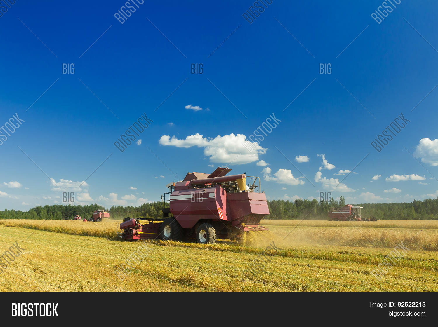 Field Combine Image & Photo (Free Trial) | Bigstock