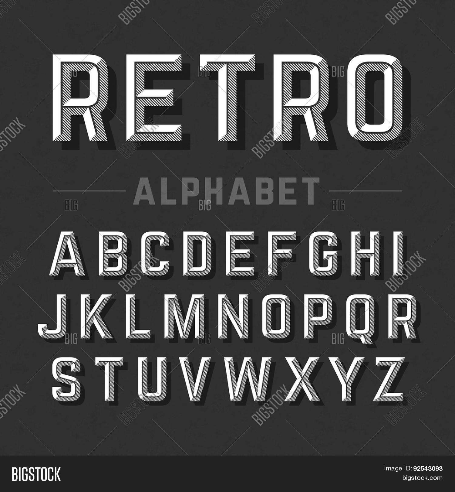 Retro Style Alphabet Vector & Photo (Free Trial) | Bigstock