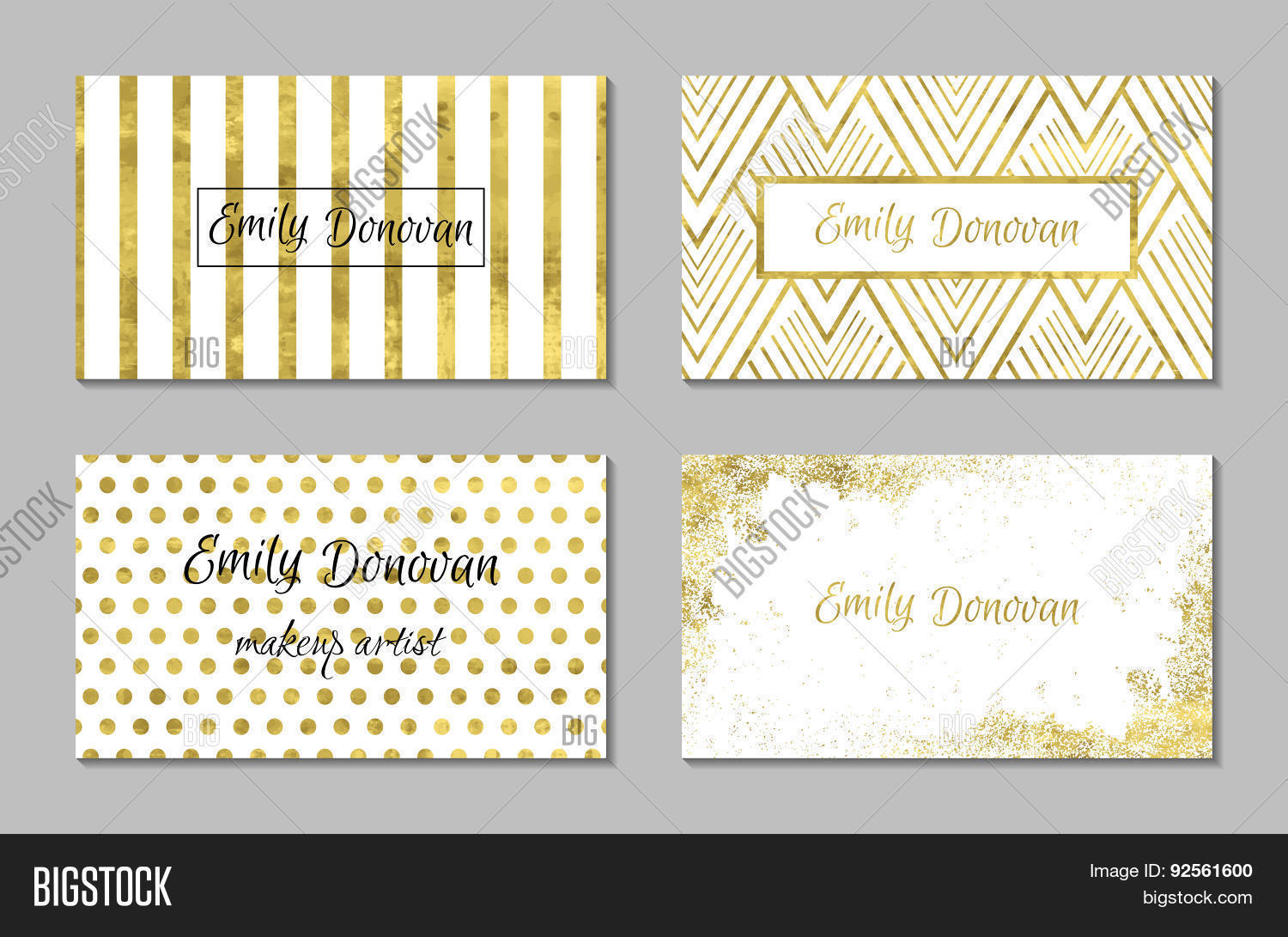 Set 4 Golden Cards Vector & Photo (Free Trial) | Bigstock