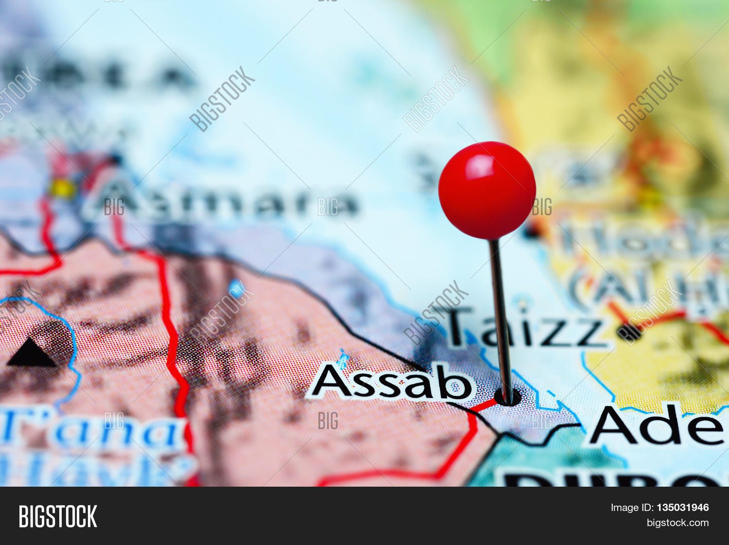Assab Pinned On Map Image & Photo (Free Trial) | Bigstock