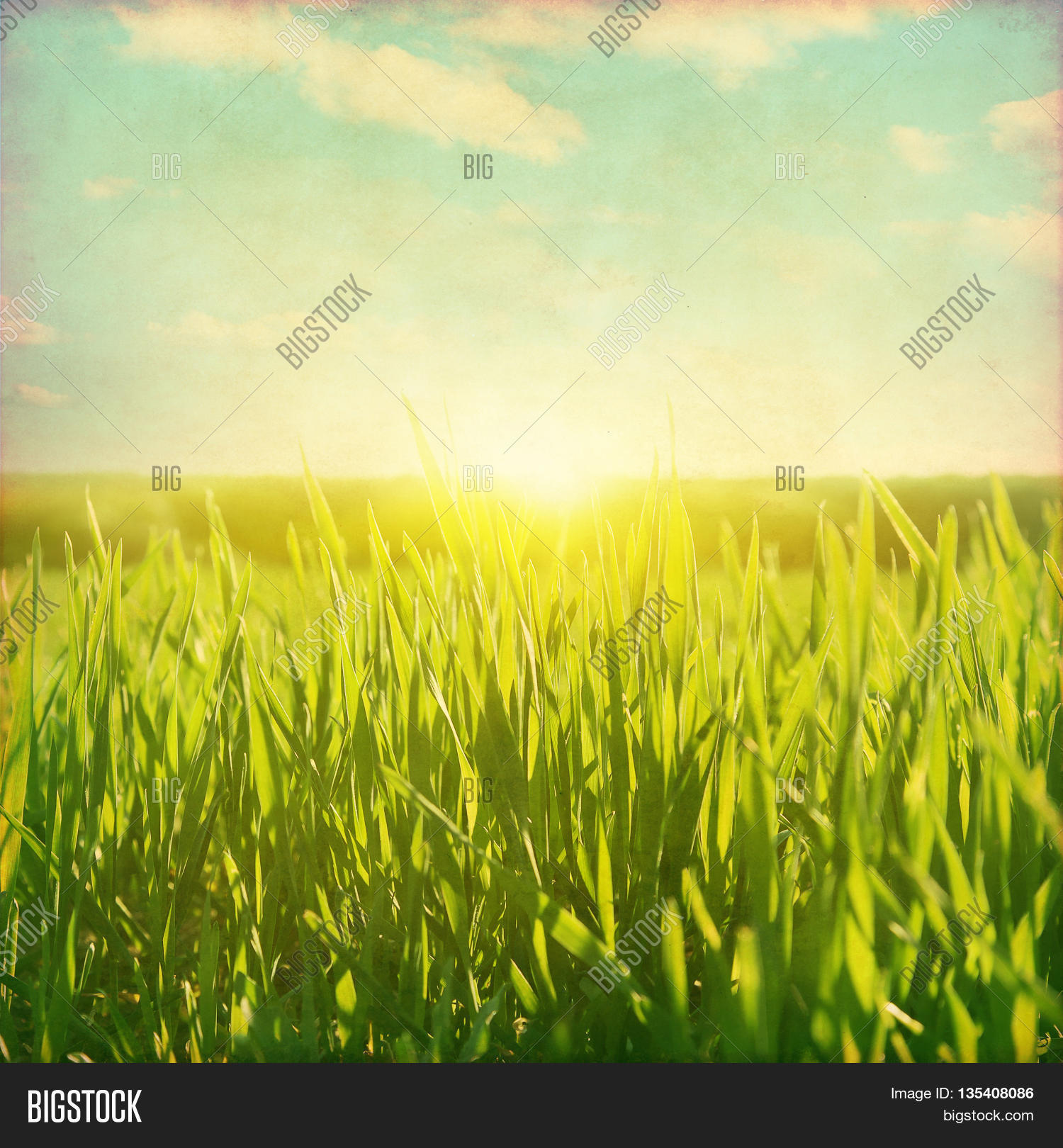 Sunset Over Green Image & Photo (Free Trial) | Bigstock