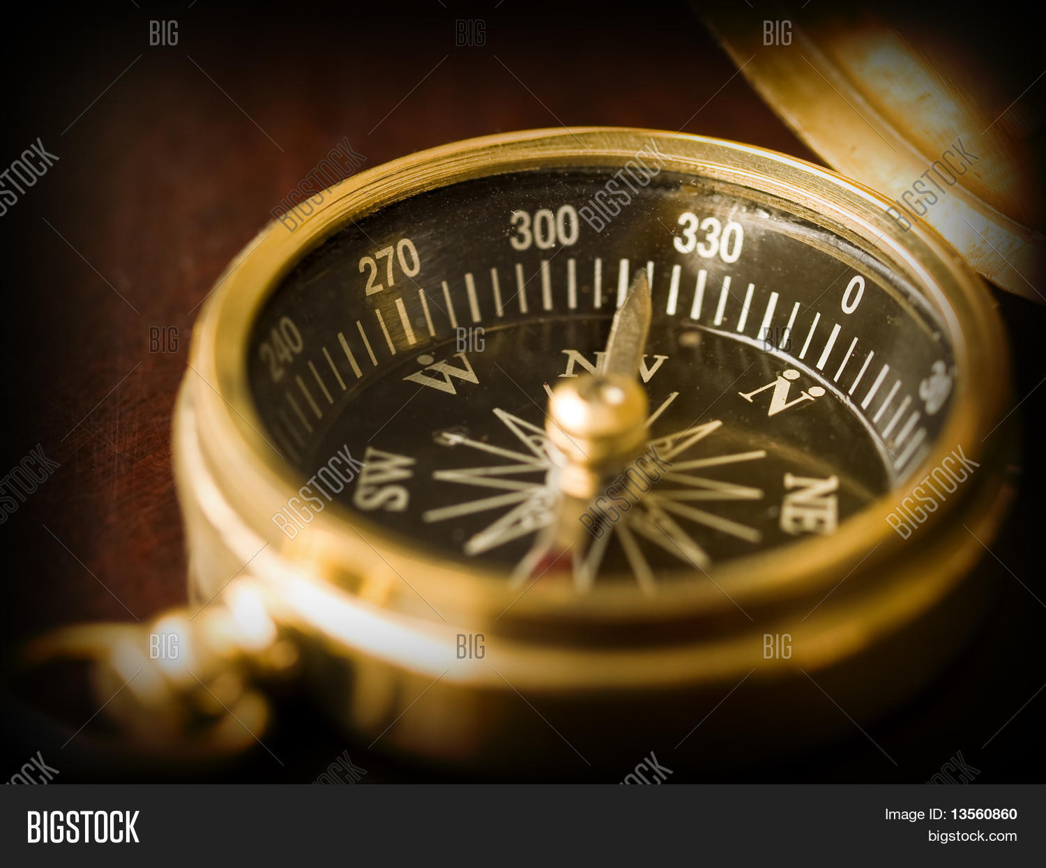 Brass Compass On Old Image & Photo (Free Trial) | Bigstock
