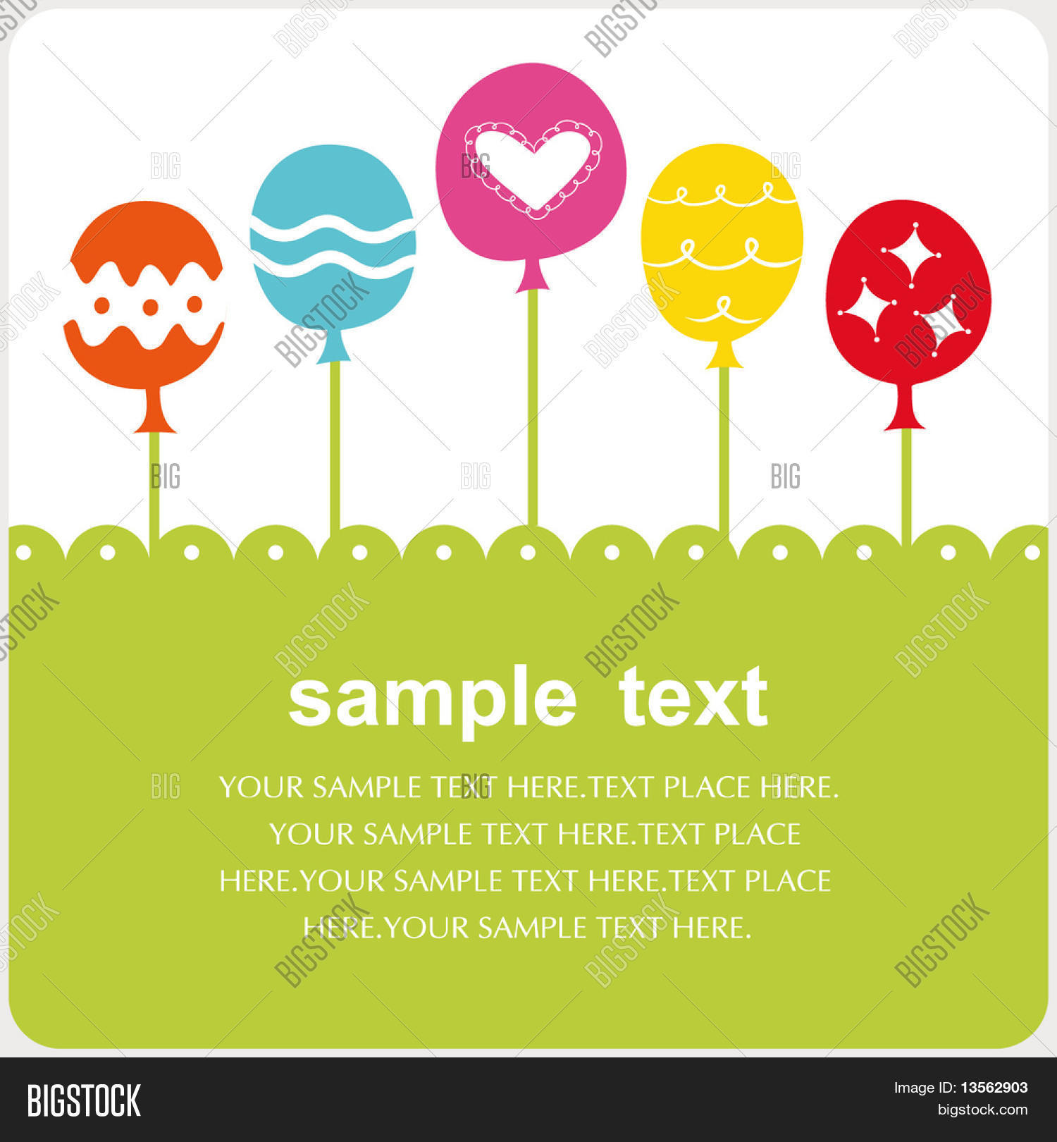Balloon Birthday Card Vector & Photo (Free Trial) | Bigstock