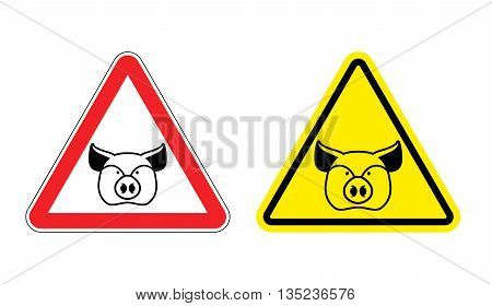 Warning Sign Pork Vector & Photo (Free Trial) | Bigstock
