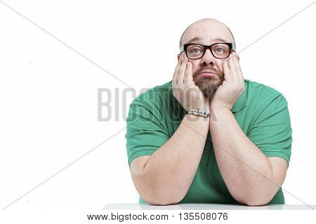 Sad Man Sitting Table Image & Photo (Free Trial) | Bigstock