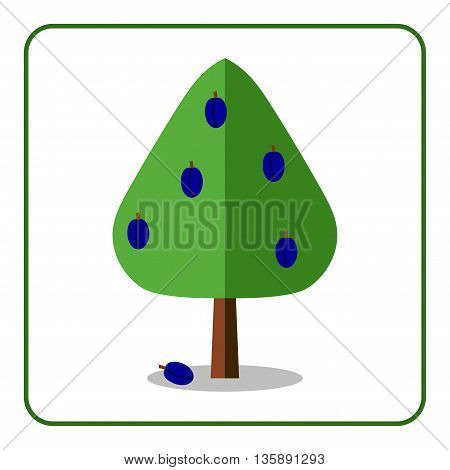 Plum Tree Icon. Flat Vector & Photo (Free Trial) | Bigstock