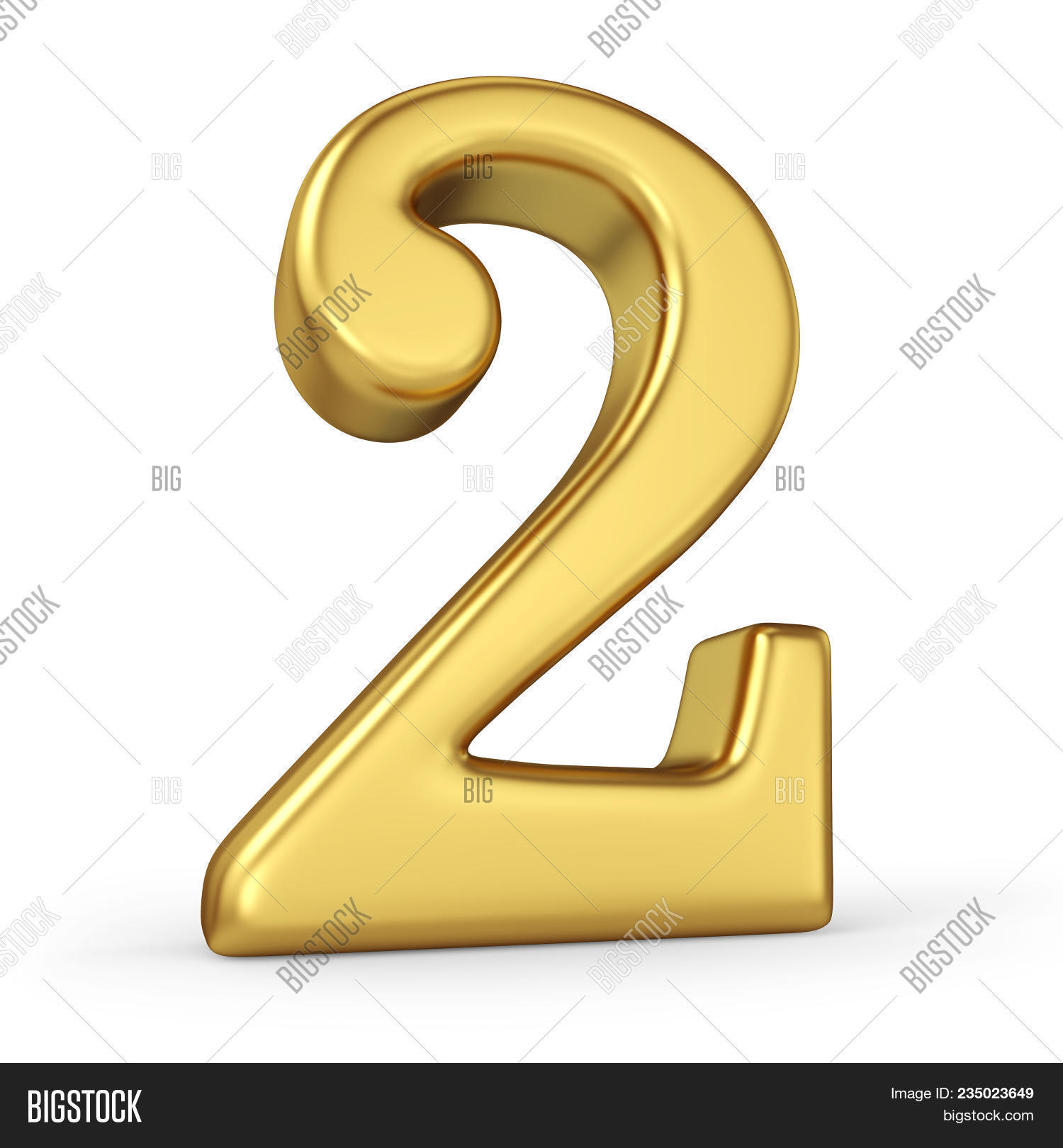 Gold Number 2 Isolated Image & Photo (Free Trial) | Bigstock