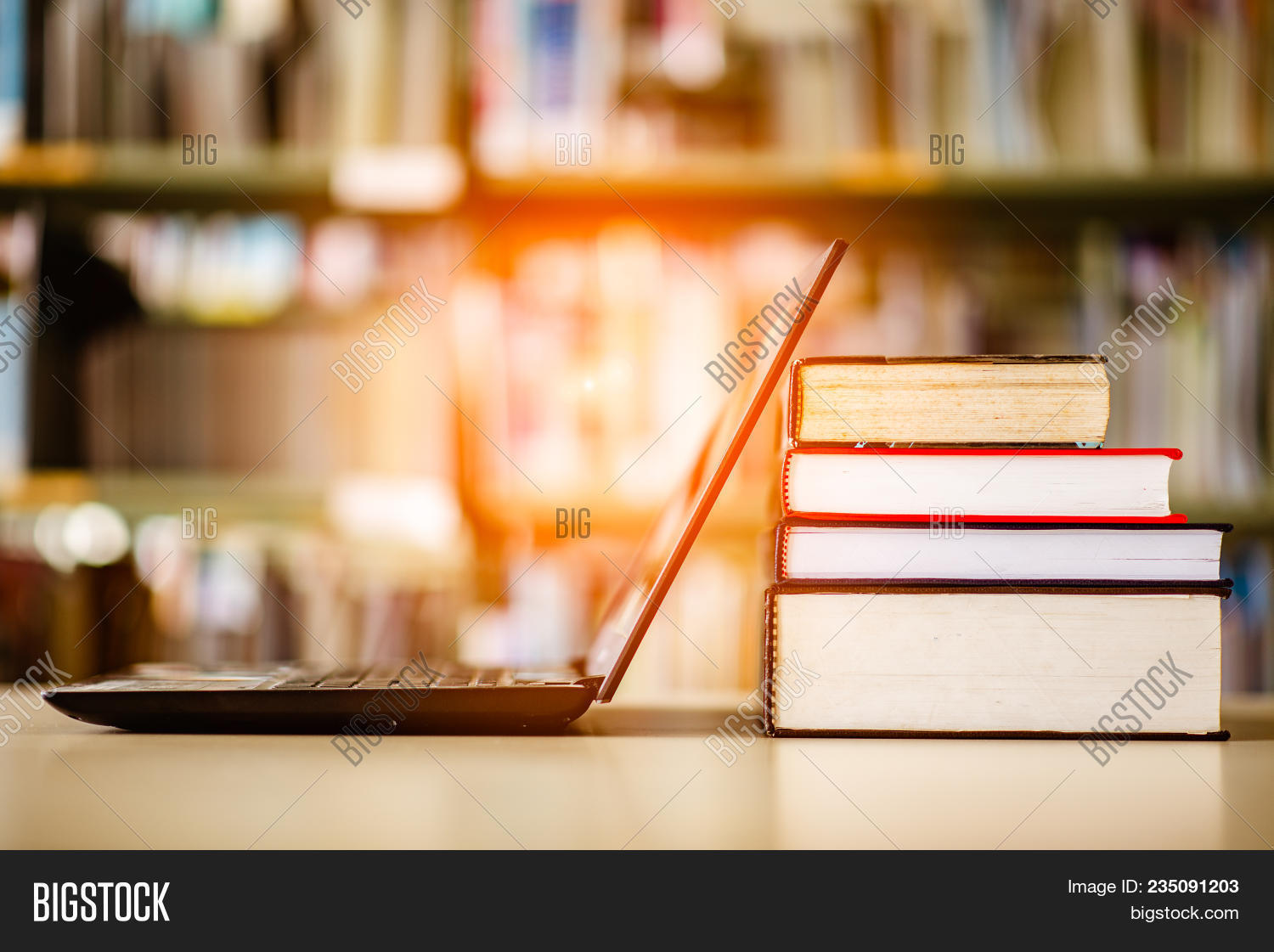 Bookshelves Laptops Image & Photo (Free Trial) | Bigstock