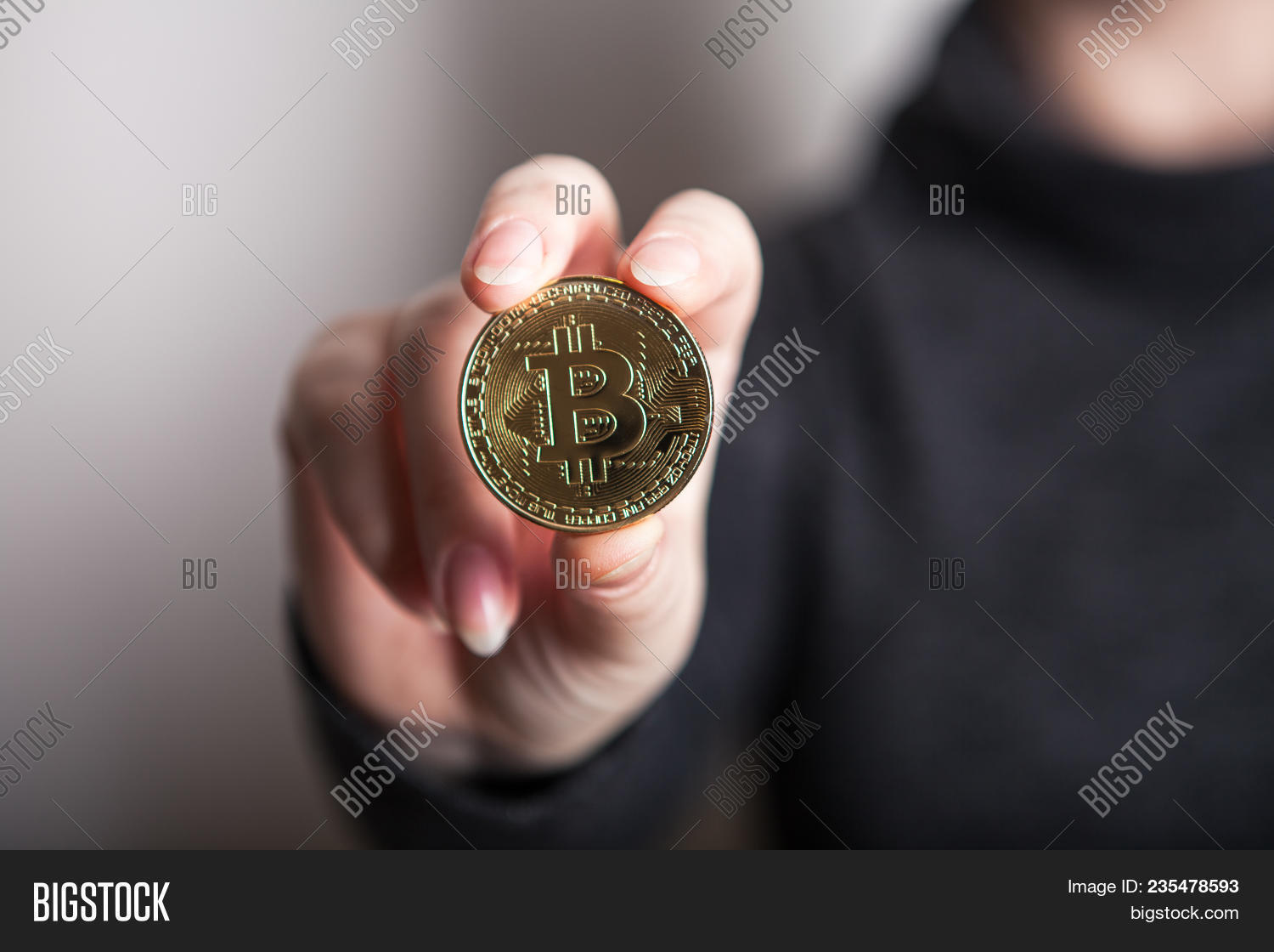 Golden Bitcoin Woman Image & Photo (Free Trial) | Bigstock