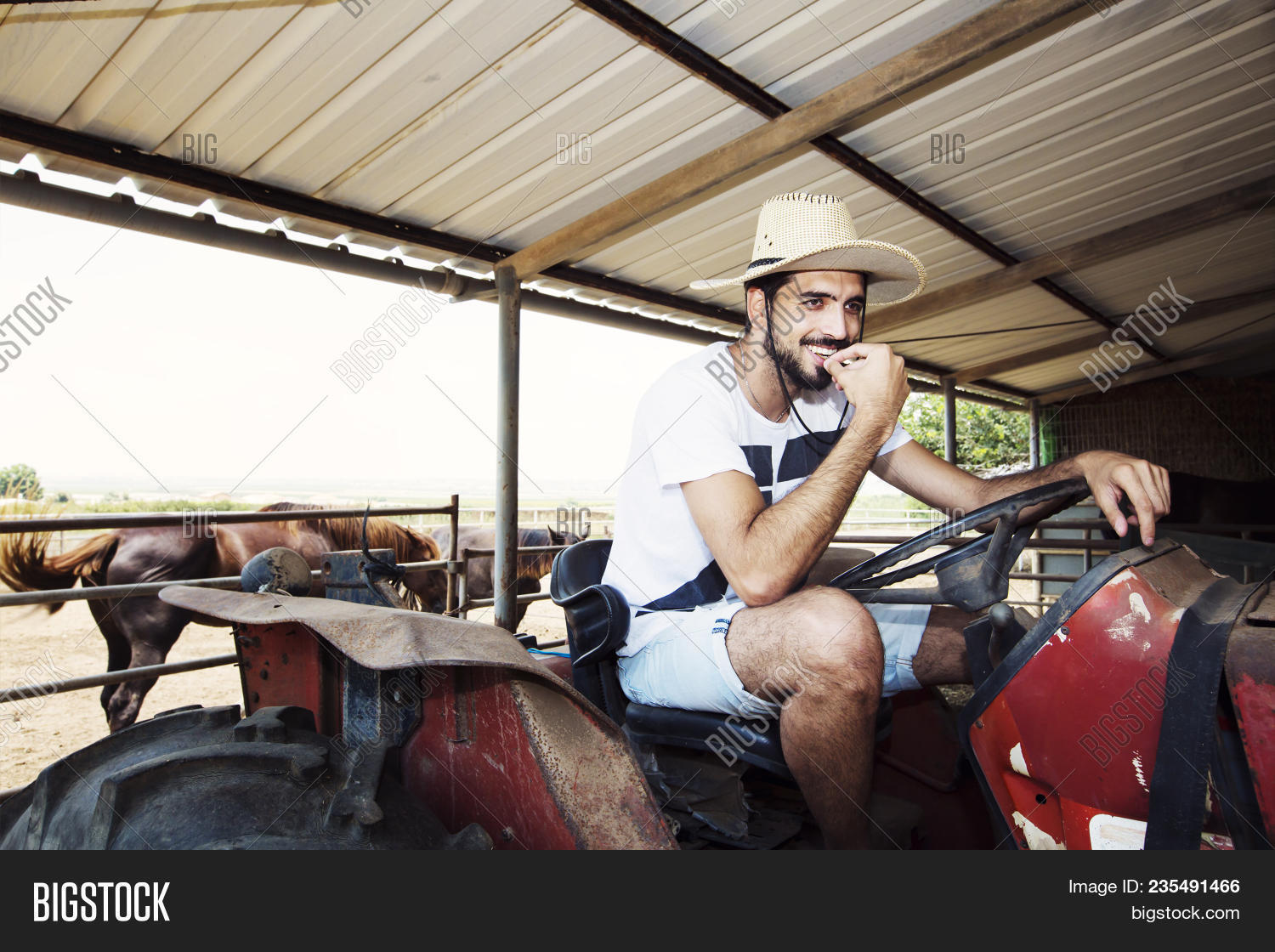 Young Farmer Sitting Image & Photo (Free Trial) | Bigstock