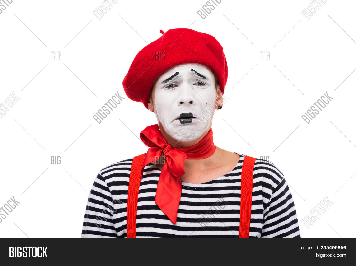 Crying Mime Red Bow Image & Photo (Free Trial) | Bigstock