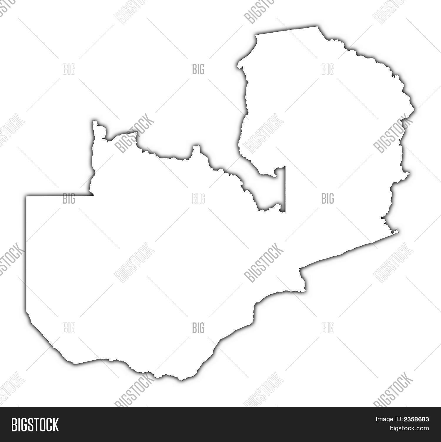 Zambia Outline Map Image & Photo (Free Trial) | Bigstock